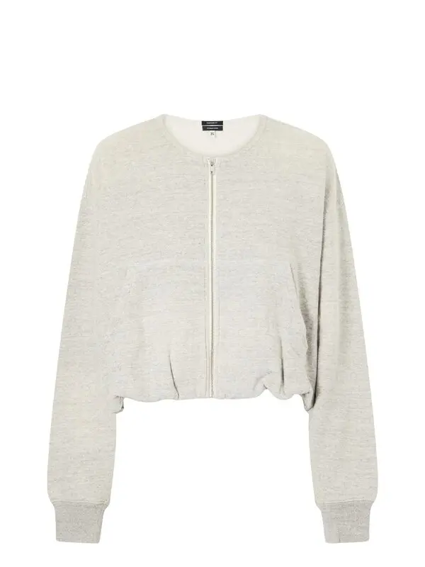 R13 Balloon Cotton-jersey Zip-up Sweatshirt - Gray