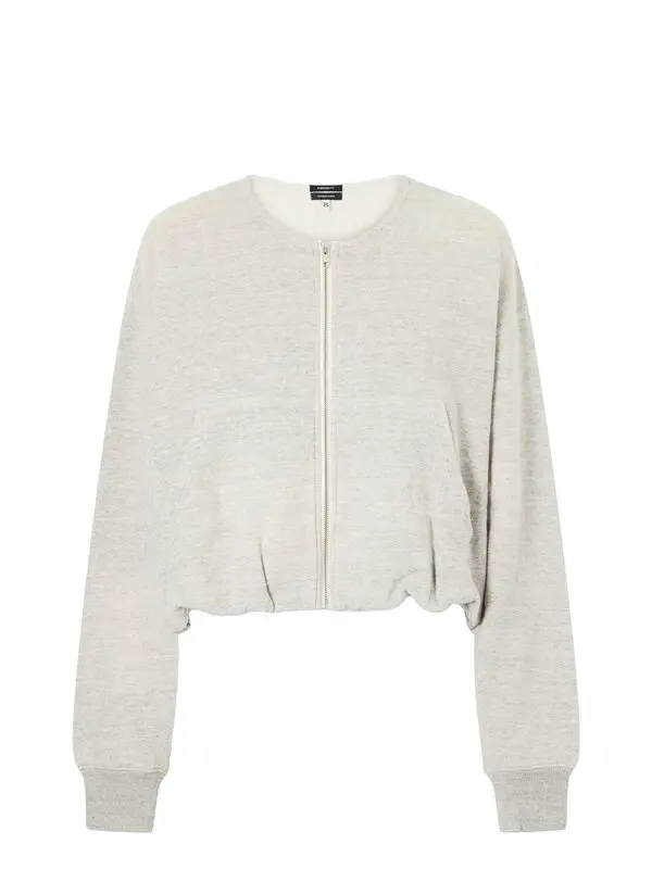 R13 Balloon Cotton-jersey Zip-up Sweatshirt - Light Gray