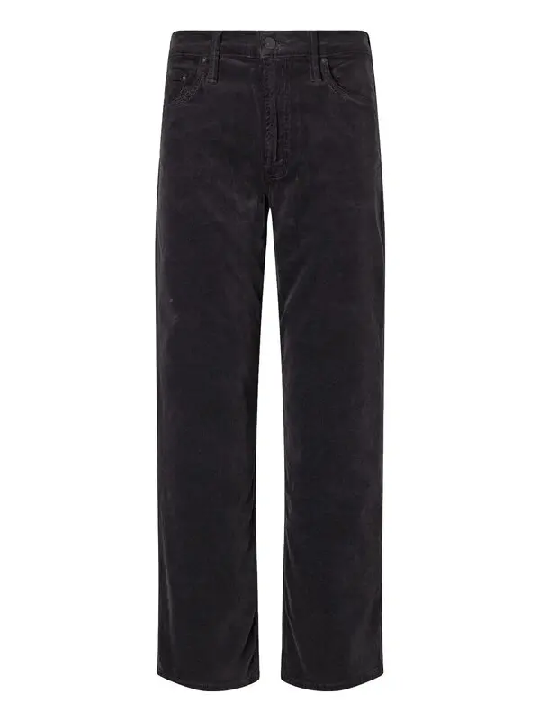 MOTHER The Newbie Ankle Corduroy Straight-leg Pants - Black