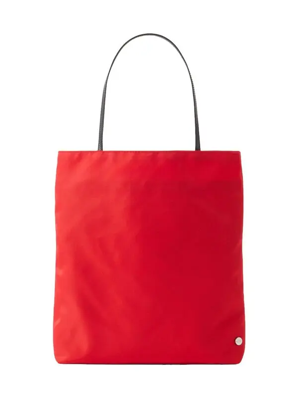 VALESQUE Thea Recycled Nylon Tote Bag With Leather Trim - Red