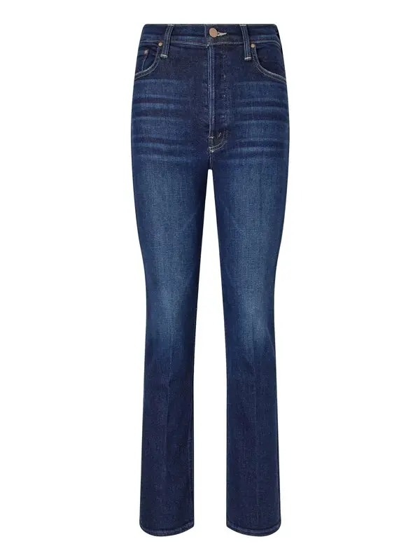 MOTHER The Tripper Flood High-waist Flared Jeans - Dark Denim