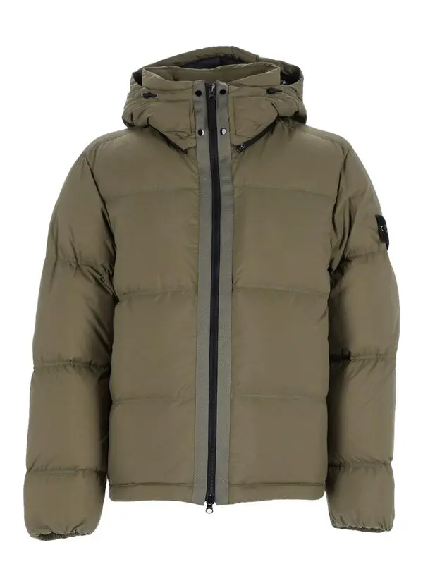Stone Island Anti-rip Quilted Hooded Puffer Jacket - Green