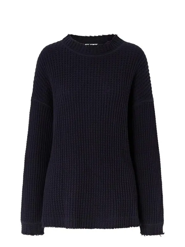 Khaite Dylan" Cotton Waffle Knit Sweatshirt - Blue