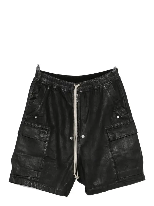 Rick Owens Cargo Shorts With Zip And Drawstring - Nero