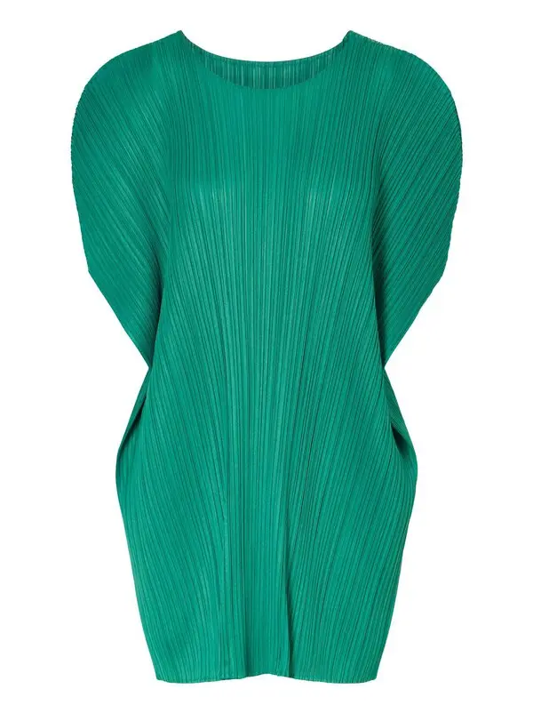 Issey Miyake Plissé Mini Dress - Green