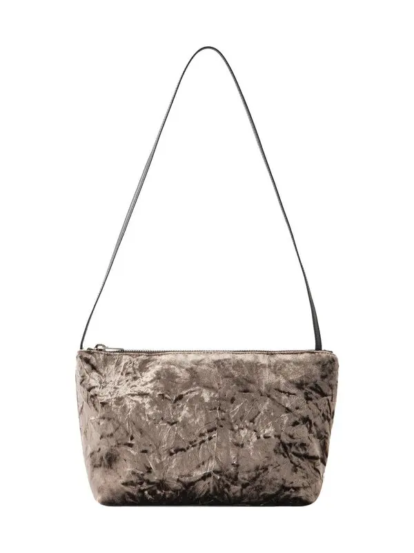 VALESQUE Corset" Shoulder Bag In Crushed Velvet - Brown