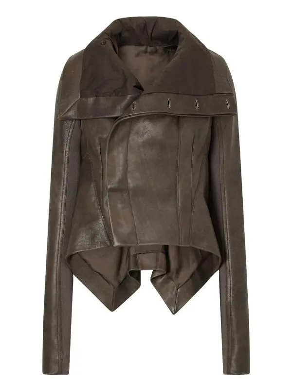 Rick Owens Naska Leather Biker Jacket - Black