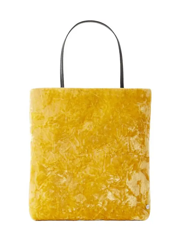 VALESQUE Thea Crushed-velvet Tote - Yellow