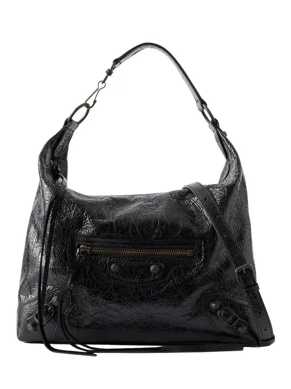 Balenciaga Le City Small Leather Shoulder Bag - Black