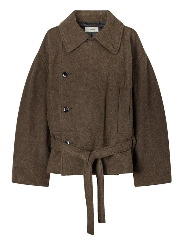 LEMAIRE Wool And Alpaca-blend Coat - Brown