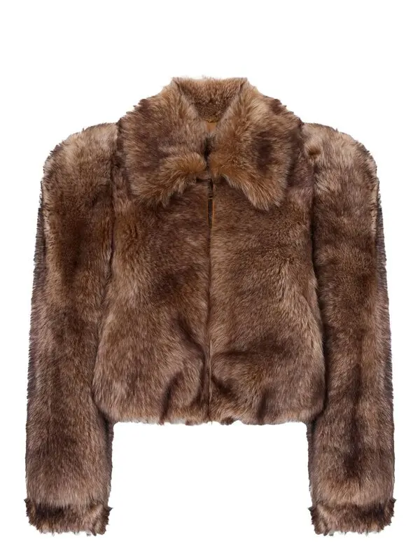 Chloé Cropped Shearling Jacket - Brown