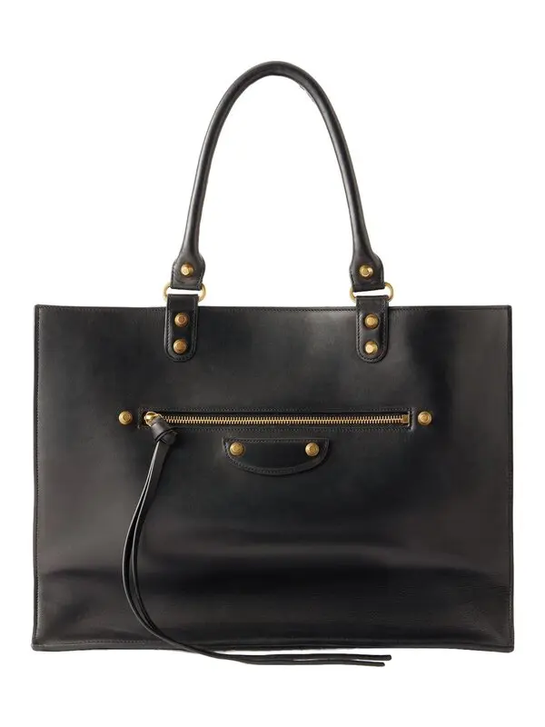 Balenciaga Le City Sleek Leather Tote - Black