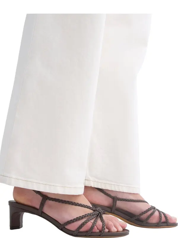 Everlane Braided Kitten Heel Sandals - Caffe Leather