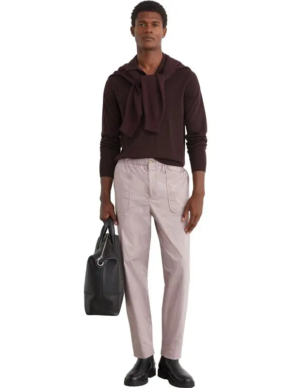 REISS Lightweight Tapered Cotton-blend Trousers - Pink
