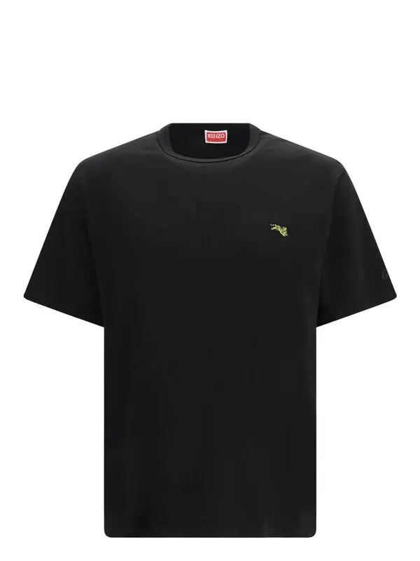 Kenzo Juping Tiger Ebroidered Cotton T-shirt Ale - Black
