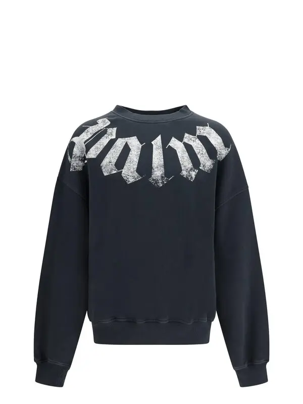 Palm Angels Oversized Logo Sweatshirt - Black
