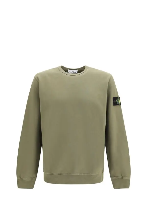 Stone Island Crewneck Cotton Sweatshirt - Khaki