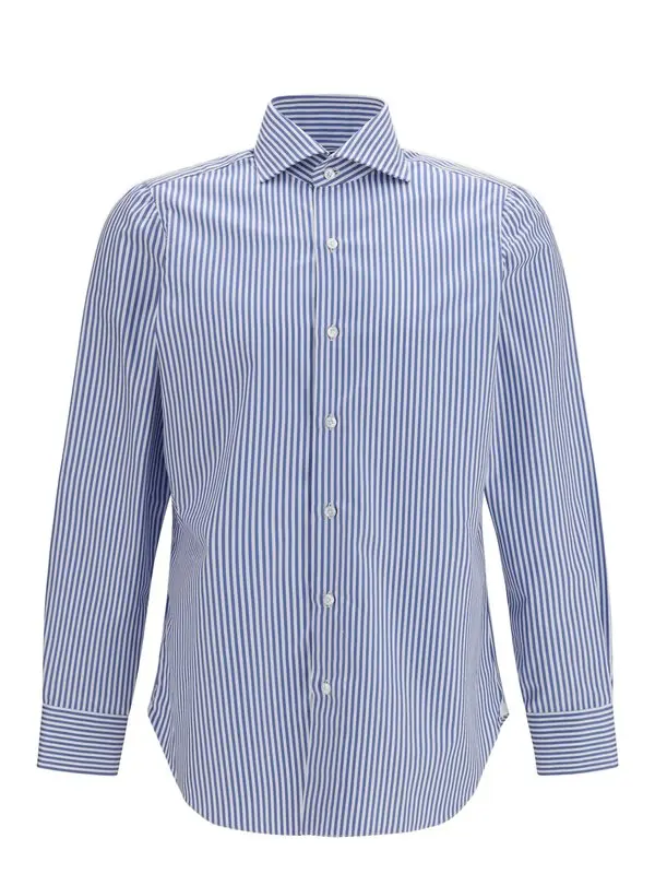 FINAMORE 1925 Striped Shirt - Light Blue