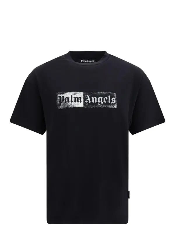 Palm Angels Stap T-shirt With Logo Ale - Black