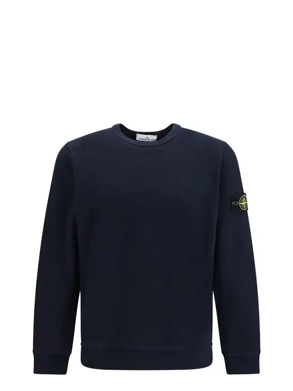 Stone Island Crewneck Cotton Sweatshirt - Blue