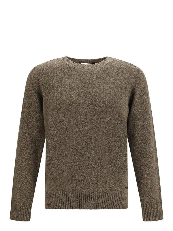 BROOKSFIELD Crewneck Sweater With Double Yarn Construction - Brown