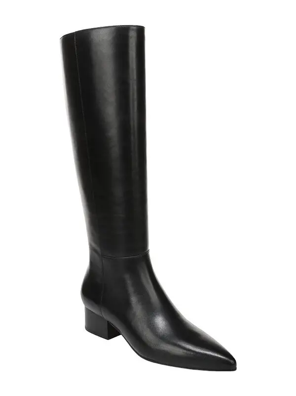 Vince Adan Leather Tall Boots - Black Leather