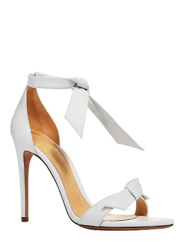 ALEXANDRE BIRMAN Clarita Ankle Tie Stiletto Sandals - White