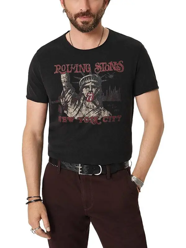 John Varvatos Raw Edge Rolling Stones Liberty Graphic T-shirt - Black