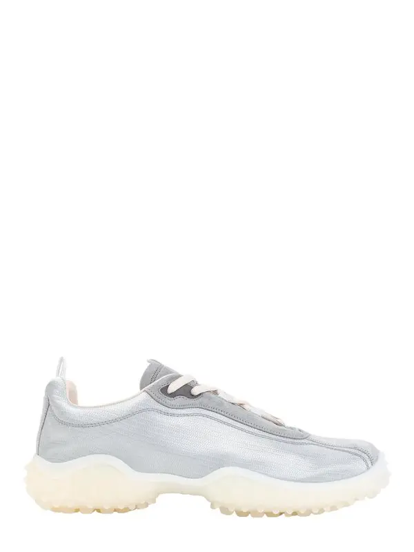 Miu Miu Technical Fabric And Suede Lace-up Sneakers - Gray