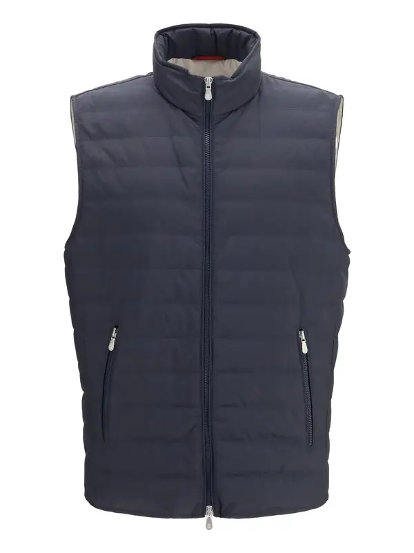 Brunello Cucinelli Sleeveless Padded Gilet - Blue