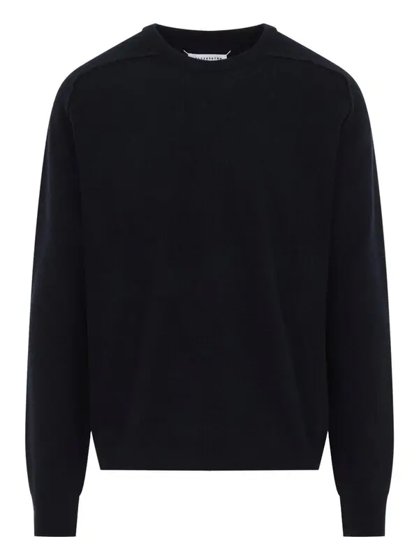 MAISON MARGIELA Lambswool Crew Neck Sweater - Blue