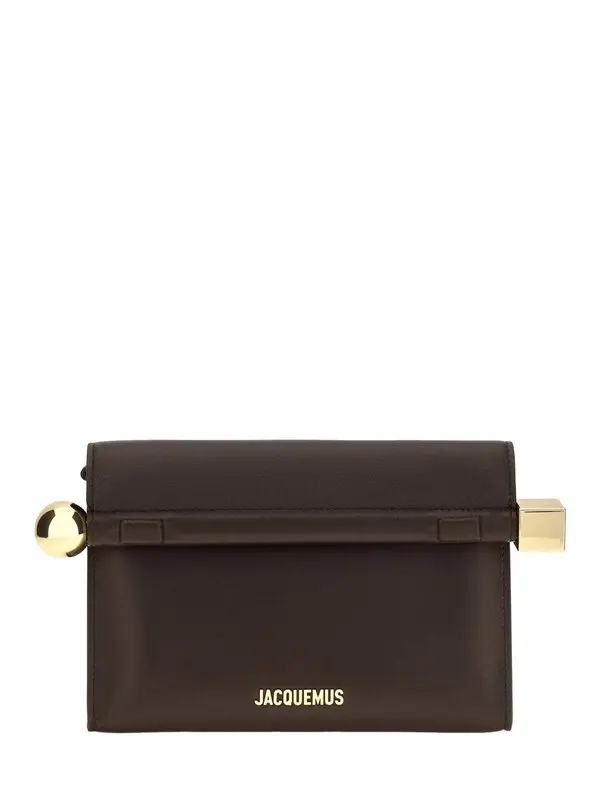 Jacquemus Rond Carré Leather Shoulder Bag - Brown