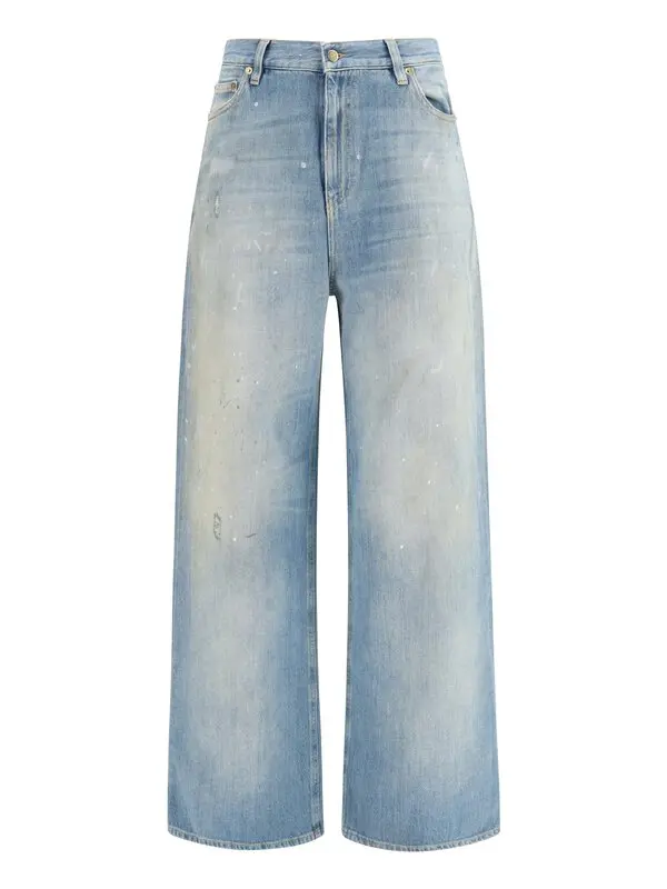 GOLDEN GOOSE Embroidered Logo Denim Jeans - Blue