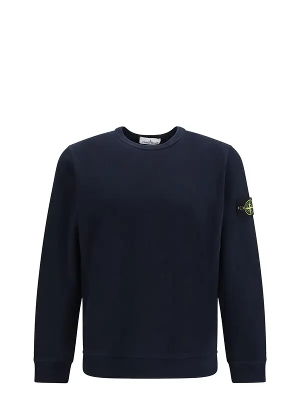 Stone Island Crewneck Cotton Sweatshirt - Blue