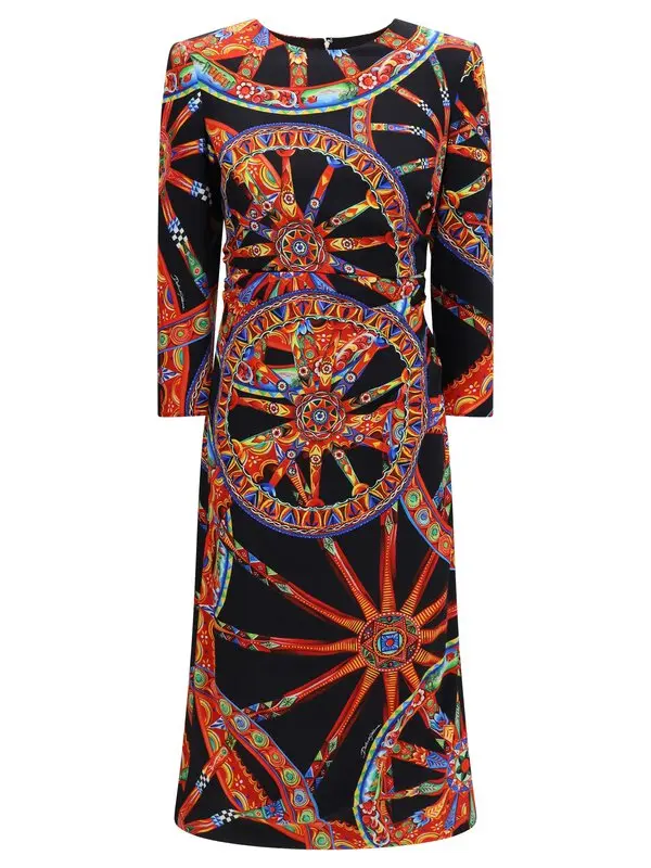 Dolce & Gabbana Carretto Print Charmeuse Dress - Multicolor
