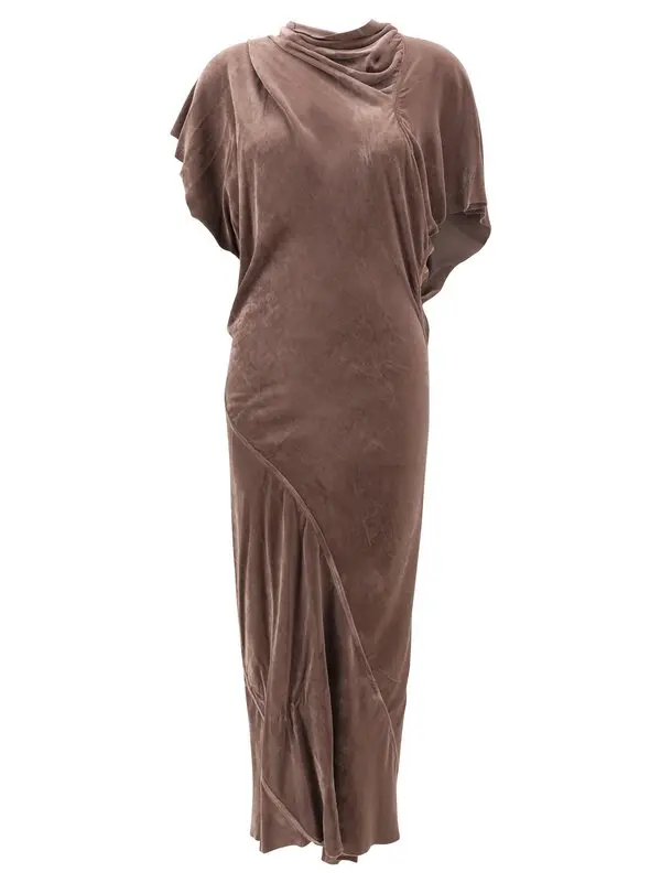 Rick Owens Seb Dress Floor Length Velvet - Cream