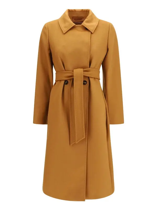 Max Mara Double Breasted Wool Coat - Cream