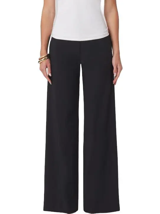 WILLIAMS ATHLETIC CLUB Toni Wide Leg Performance Pants - Black