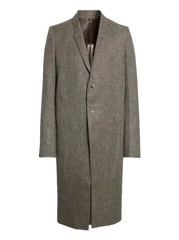 Rick Owens Concordian Wool Blend Coat - Carbone