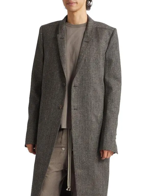 Rick Owens Concordian Wool Blend Coat - Carbone