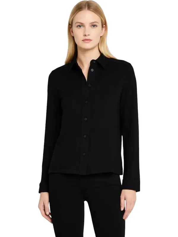 Majestic Filatures French Terry Long Sleeve Shirt Jacket - Noir