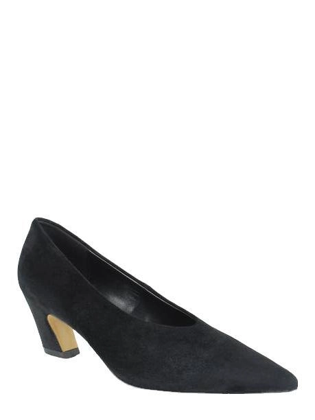 KENNETH COLE Ophelia Pointed Toe Block Heel Pumps - Black Suede