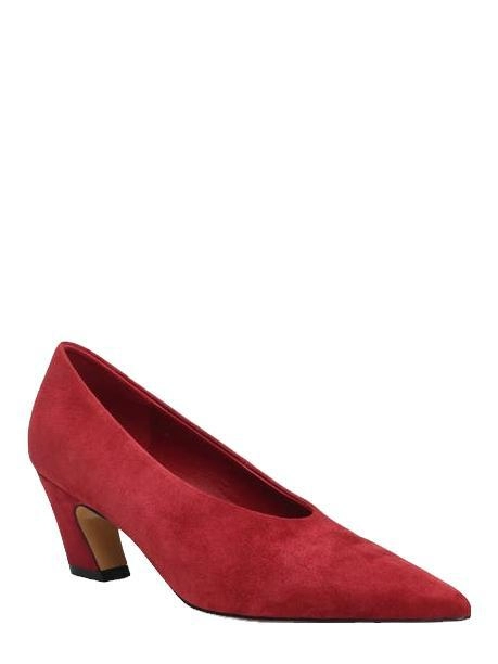 KENNETH COLE Ophelia Pointed Toe Block Heel Pumps - Red Suede