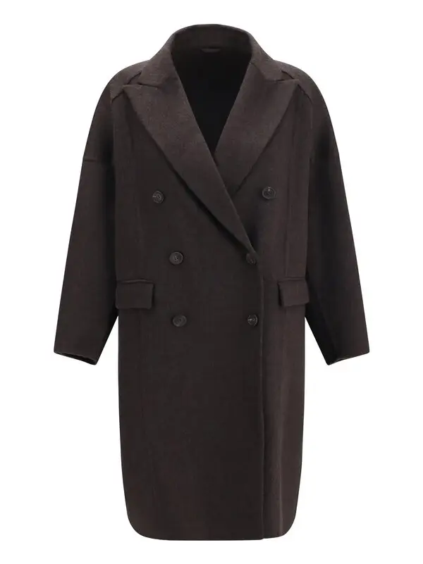 Brunello Cucinelli Cashmere Mid Length Coat - Brown