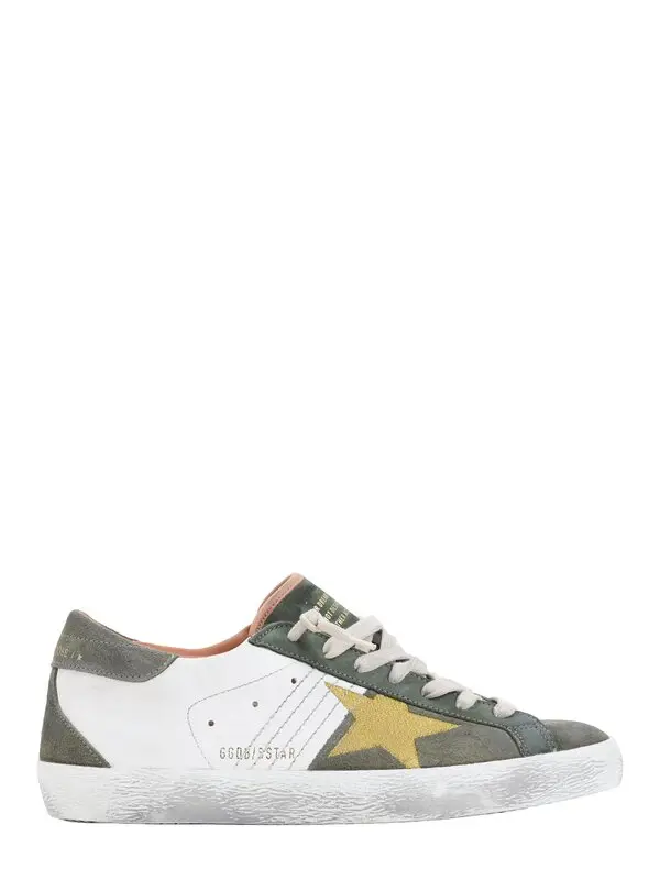GOLDEN GOOSE Superstar Sneakers In Leather And Suede - Green