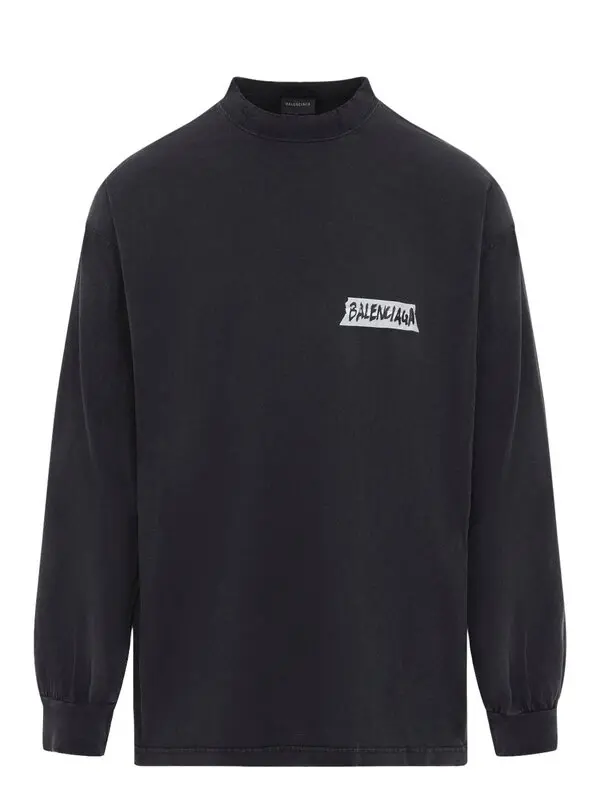 Balenciaga L/s Large T-shirt - Black