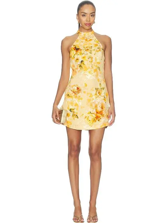 Hemant & Nandita Halterneck Mini Dress - Yellow