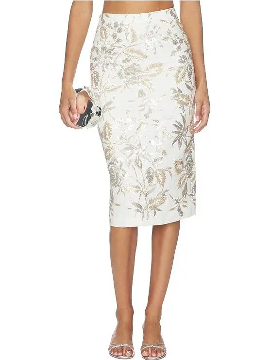 Prabal Gurung Embellished Pencil Skirt - White & Multi