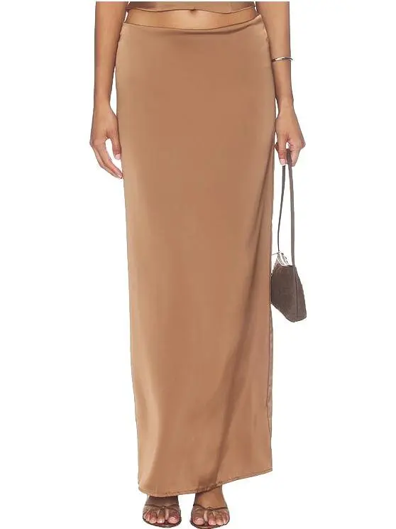 Lioness Front Row Maxi Skirt - Chocolate