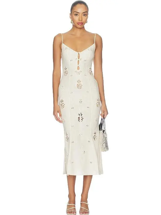 MIRROR PALAIS Regina Midi Dress - Leite